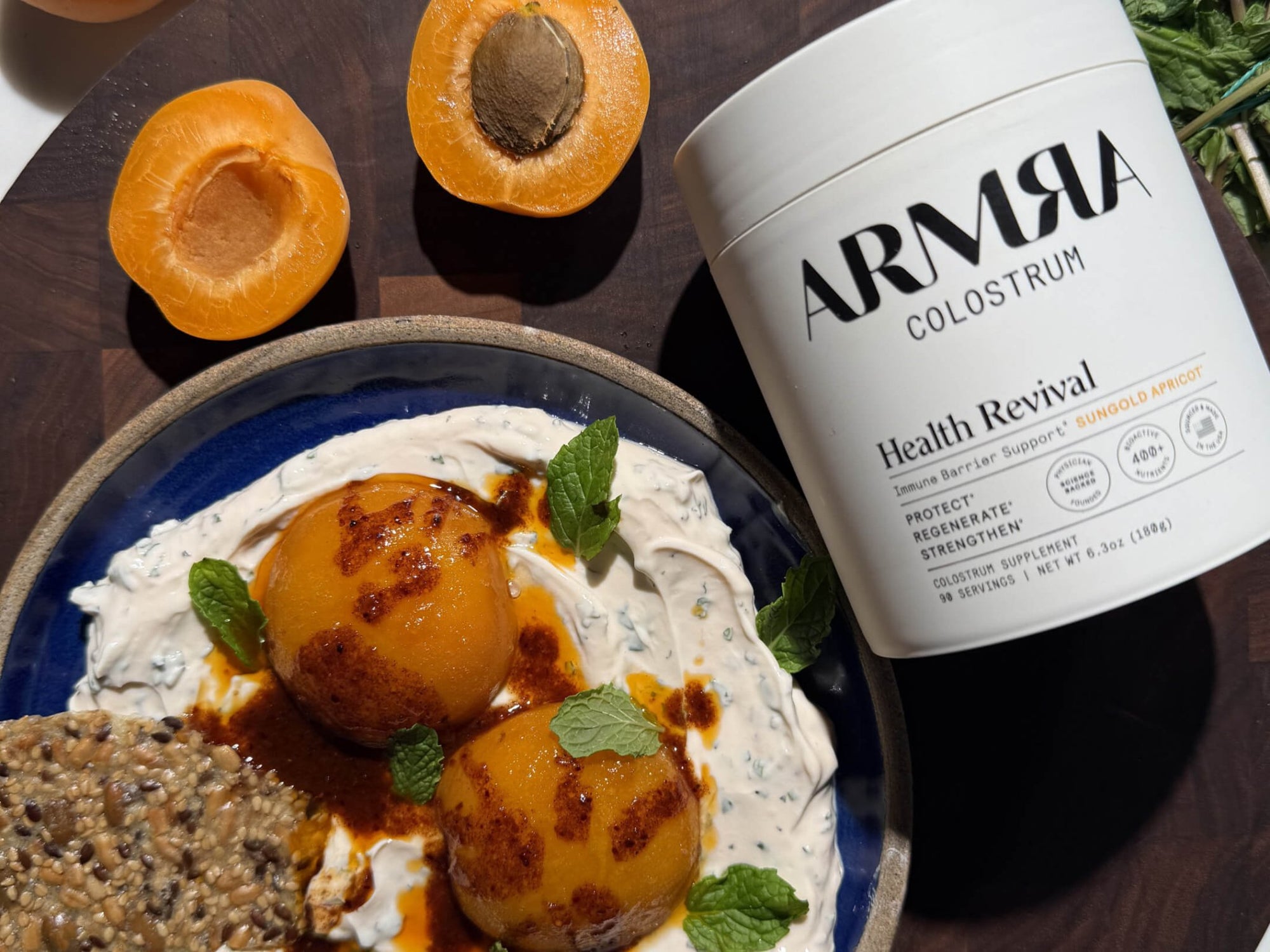 ARMRA® Sungold Apricot Yogurt Bowl Recipe - ARMRA Colostrum